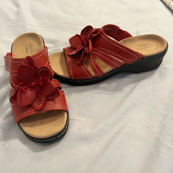 Clarks | Shoes | Clark Sandals With Floral Design | Poshmark